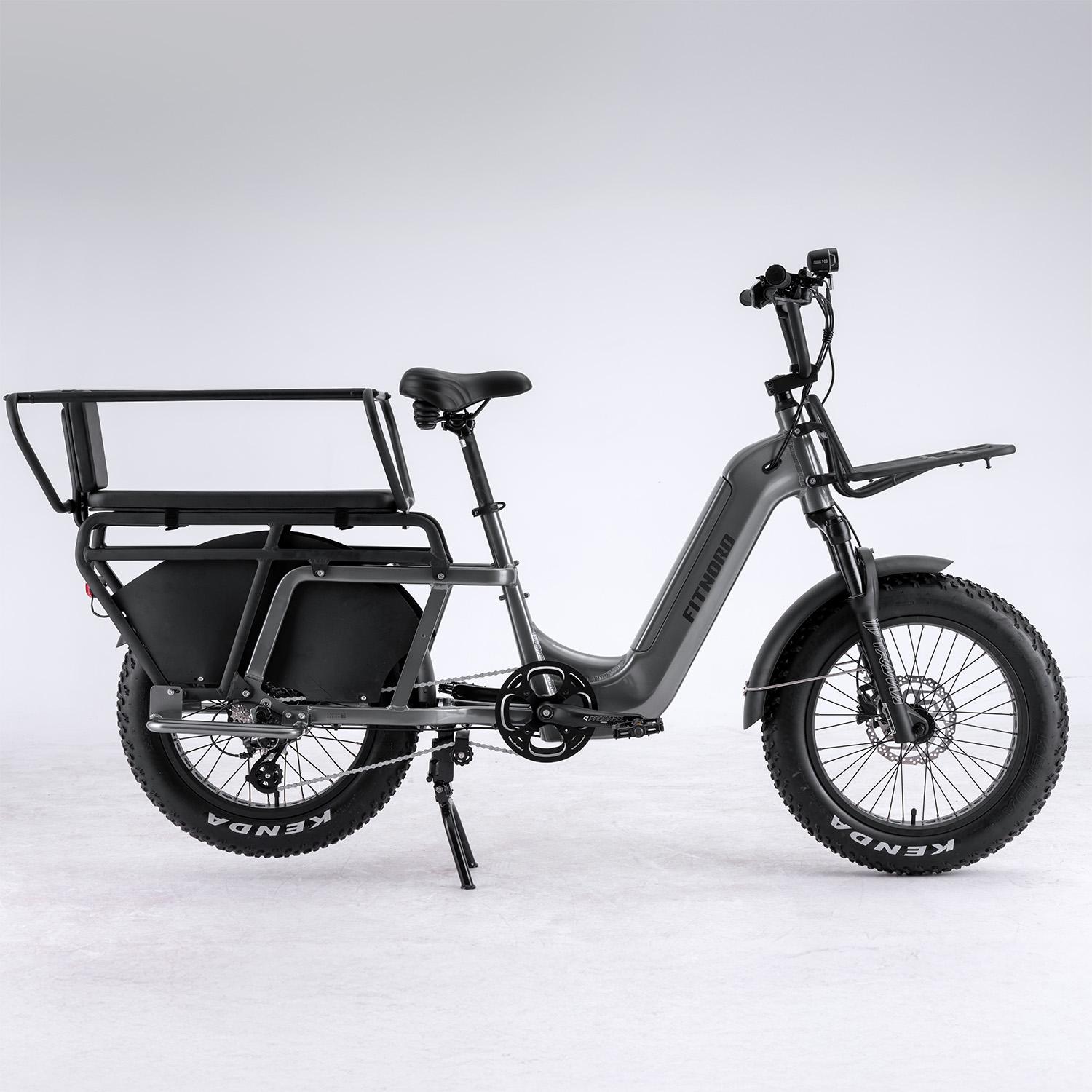 FitNord Cargo 350 Longtail Elsykkel 2025, grå - Sportproffen.no